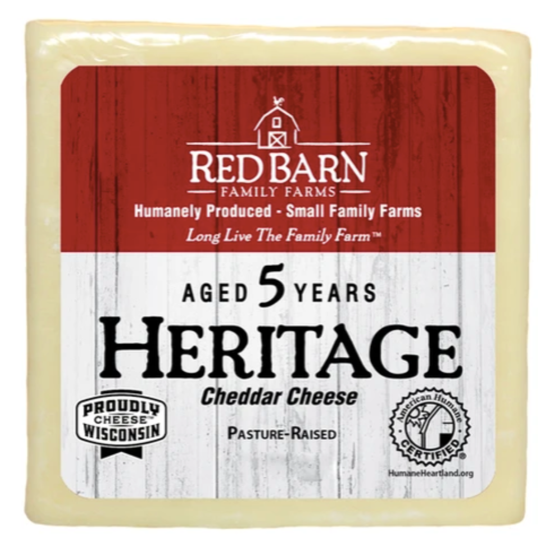 5 Year Aged Heritage White Cheddar - Red Barn Family Farms | Paste ...
